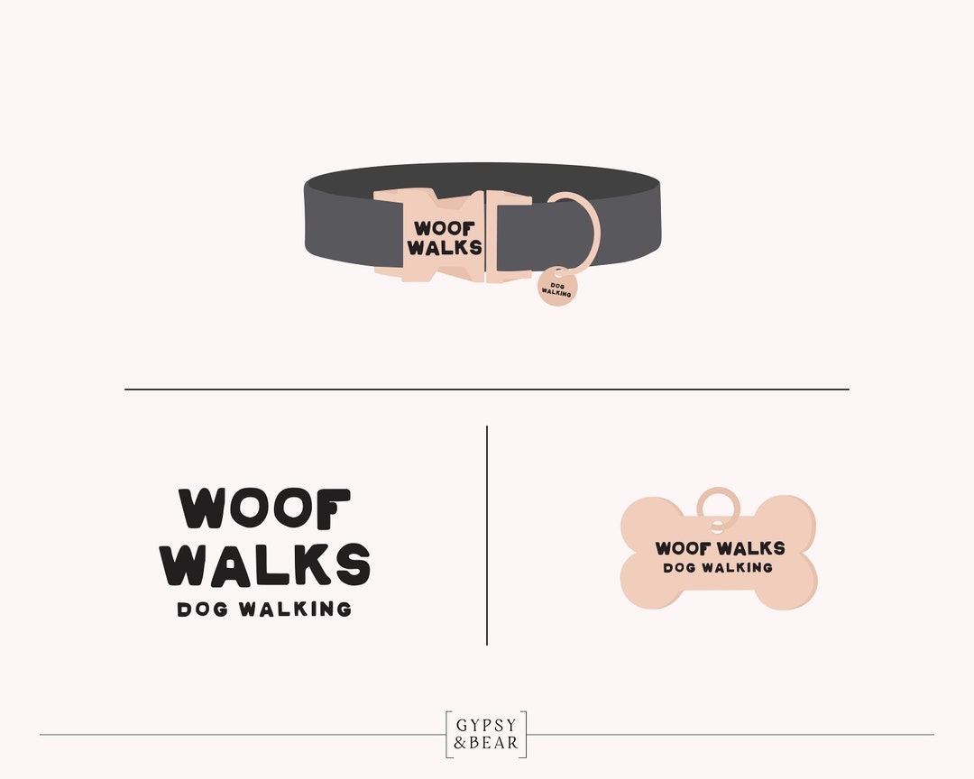 Dog Walking Logo, Premade Branding Kit, Dog Grooming Logo, Pet Services ...