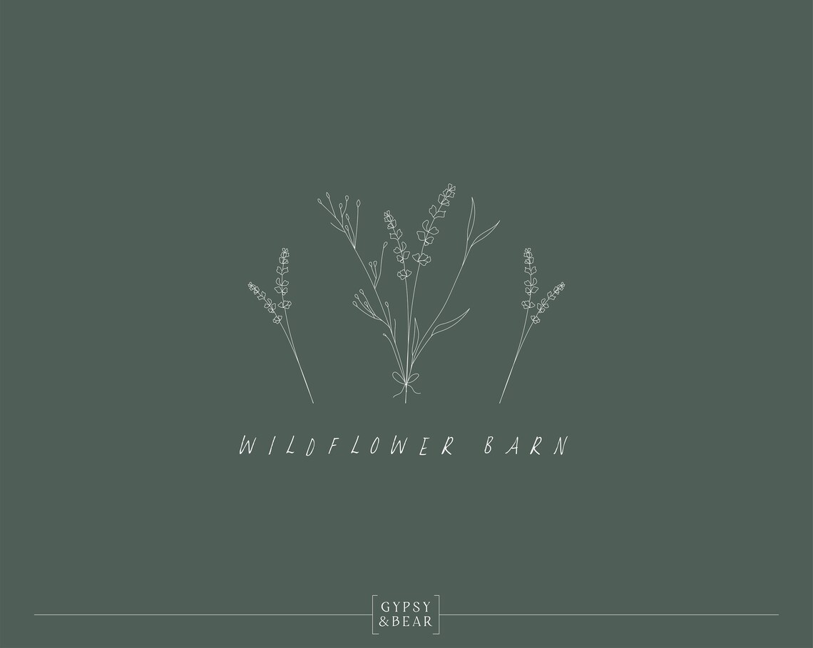 Premade Logo Floral Logo Wildflower Logo Flower Logo - Etsy