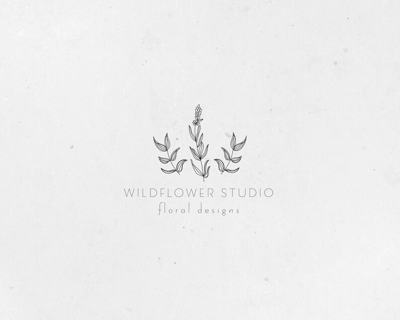 Premade Logo Floral Logo Wildflower Logo Flower Logo | Etsy