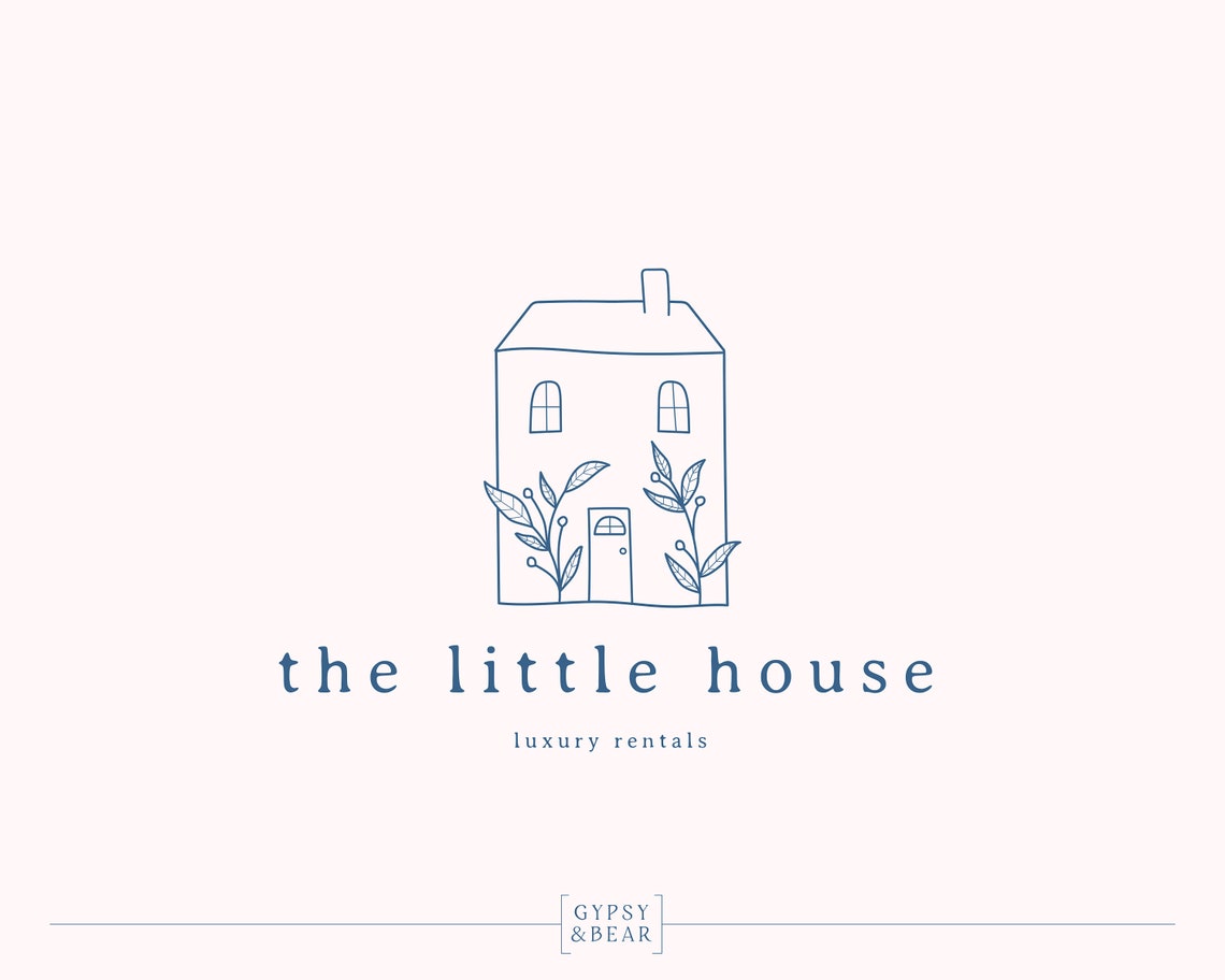 Premade House Logo, Hand Drawn Logo, Cottage Logo, Air B&B Logo, Rental ...