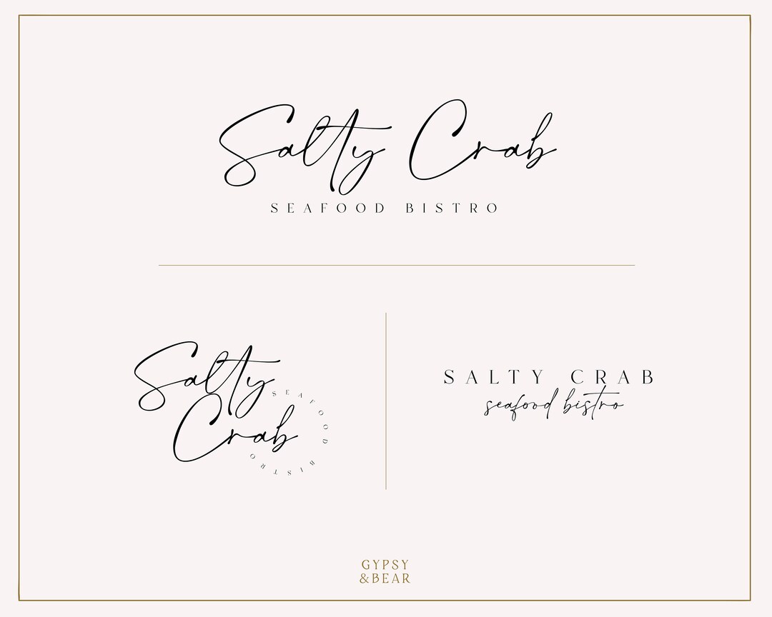 Premade Logo, Logo Kit, Branding Kit, Script Logo, Text Logo, Modern ...