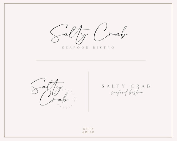 Premade Logo Logo Kit Branding Kit Script Logo Text Logo - Etsy UK