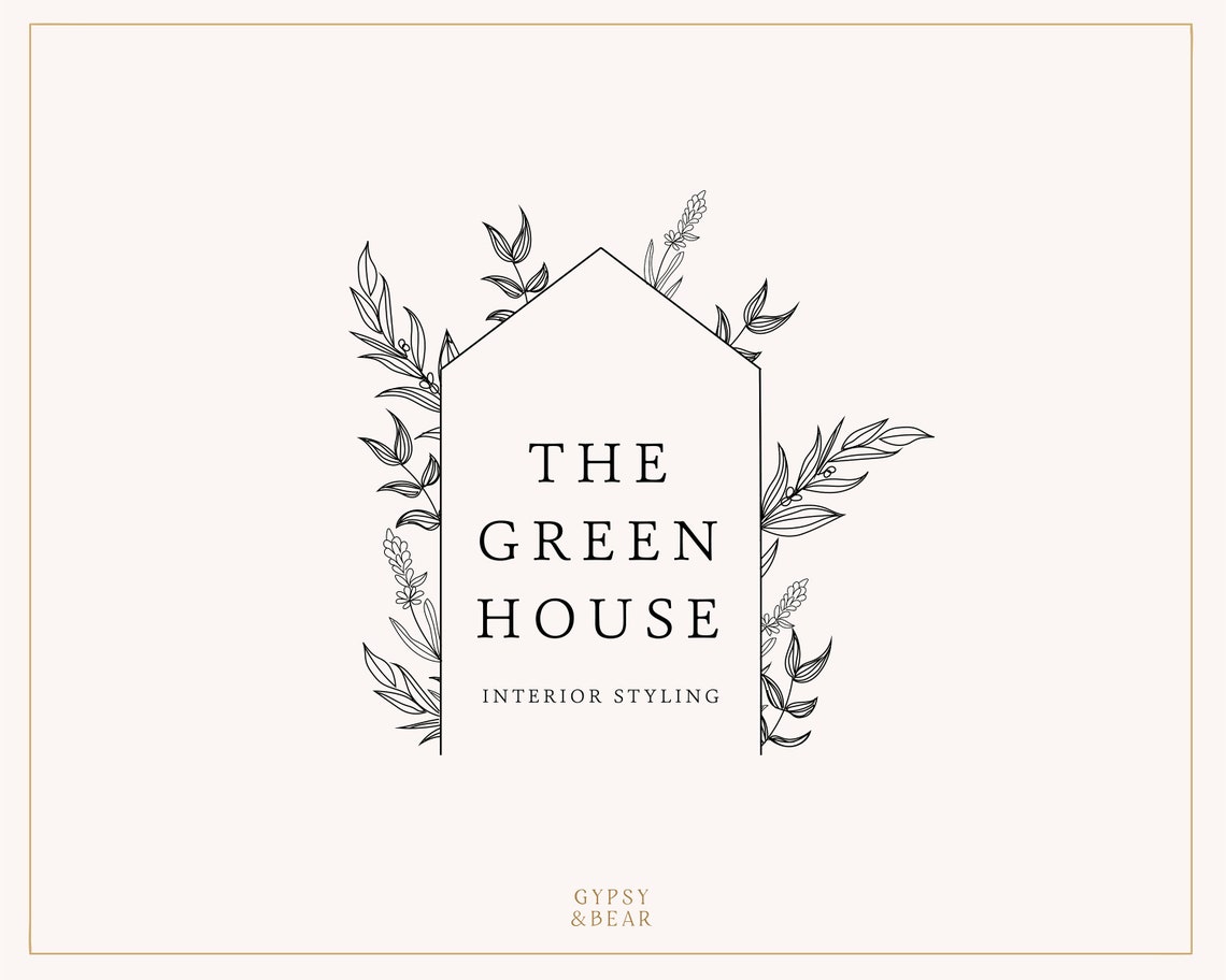 Premade Logo Greenhouse Logo Botanic Logo Floral Logo - Etsy