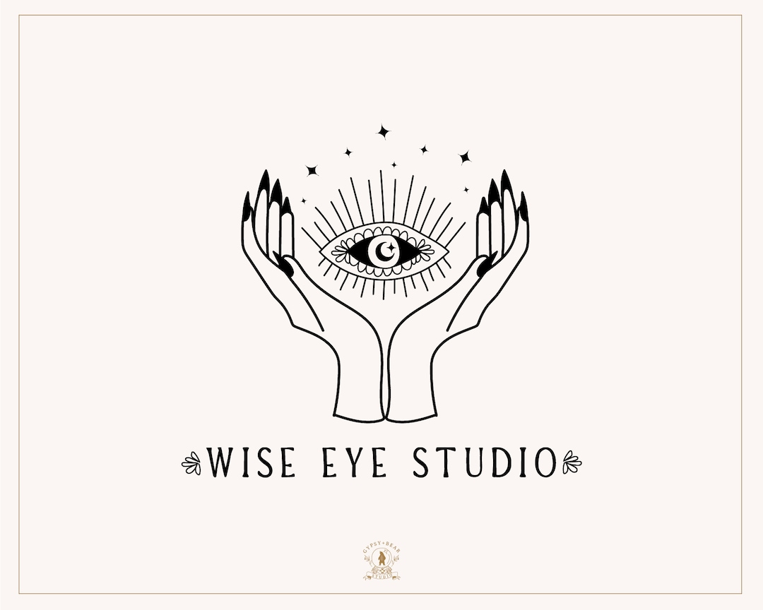 Premade Logo, Gypsy Eye Logo, Witch Logo, Magic Logo, Tarot Logo, Hand ...