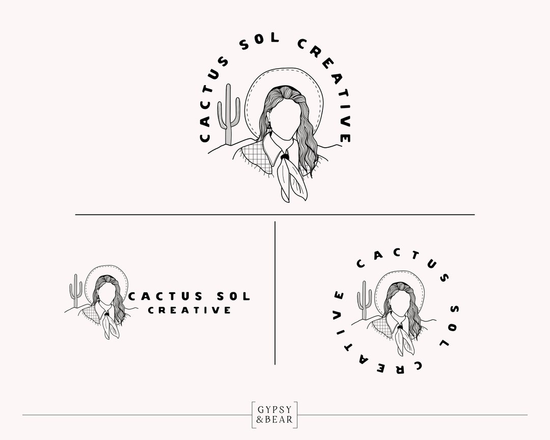 Premade Logo, Hand Drawn Logo, Boho Logo, Bohemian Logo, Branding Kit ...