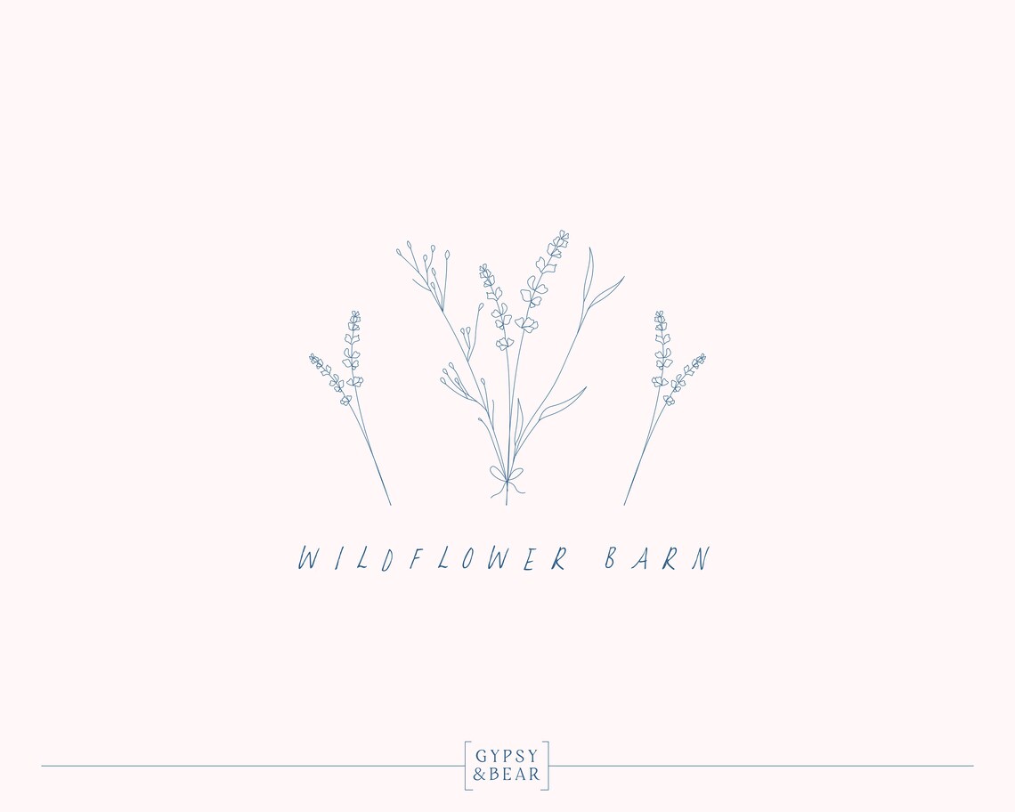 Premade Logo Floral Logo Wildflower Logo Flower Logo - Etsy