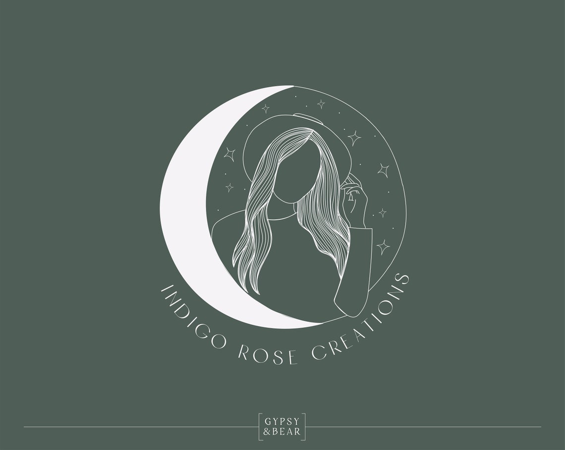 Premade Logo Woman Logo Star Logo Moon Logo Magic Logo - Etsy