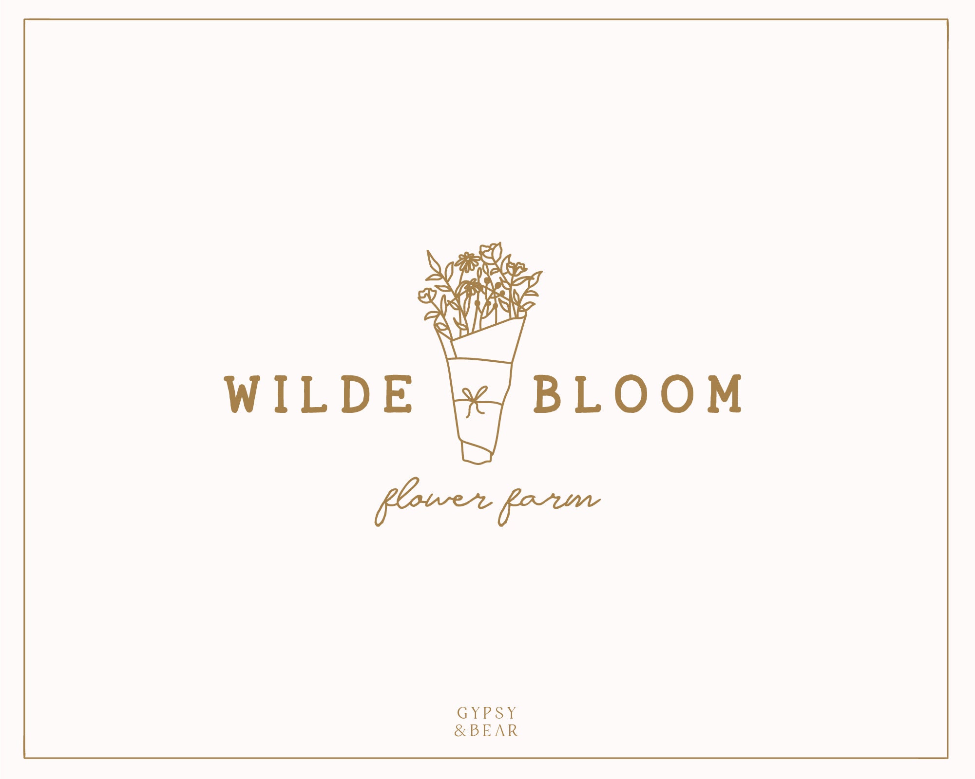Premade Logo, Florist Logo, Flower Farm Logo, Floral Logo, Hand Drawn ...