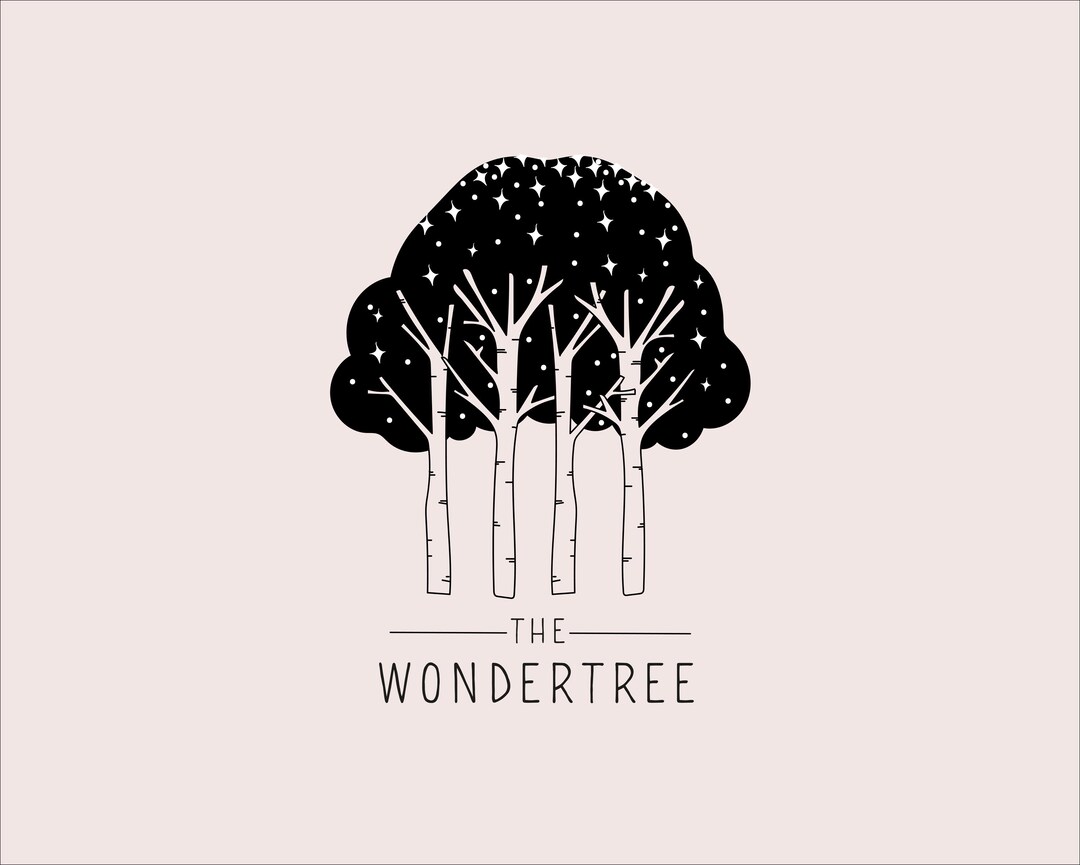 Premade Logo, Birch Tree Logo, Tree Logo, Hand Drawn Logo, Wellness ...