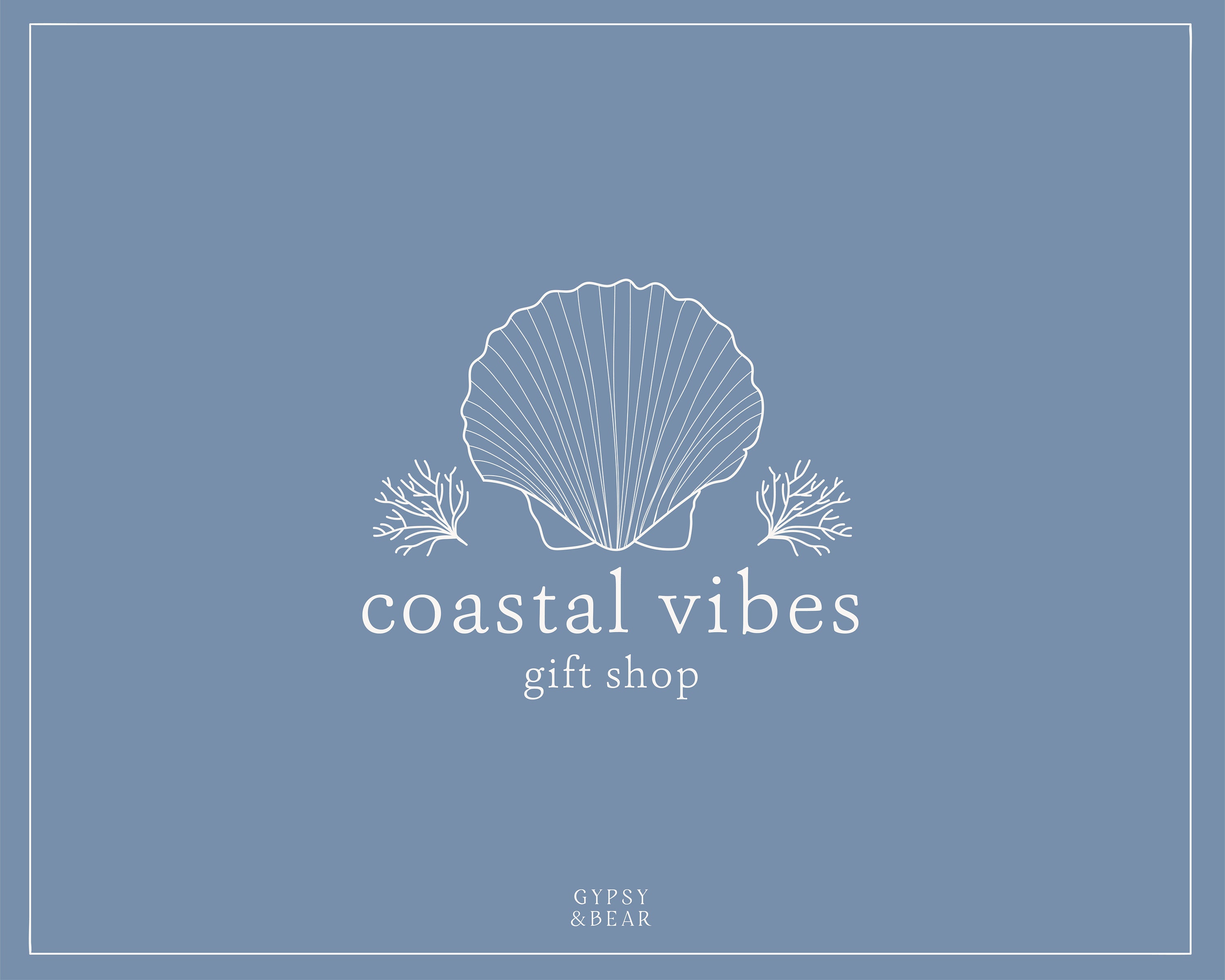 Premade Logo Seashell Logo Coastal Logo Clam Logo Oyster - Etsy