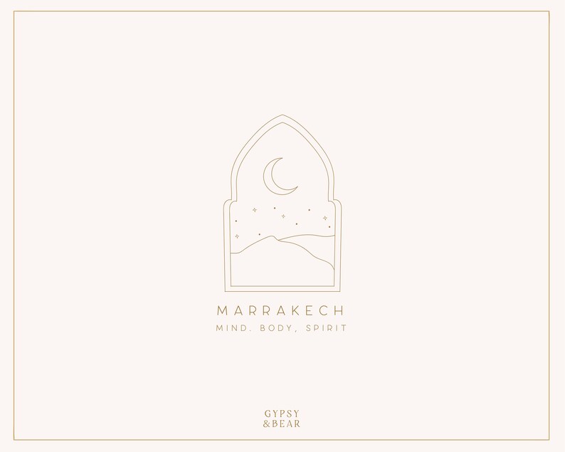 Premade Logo, Hand Drawn Logo, Boho Logo, Boheme Logo, Moroccan Logo ...