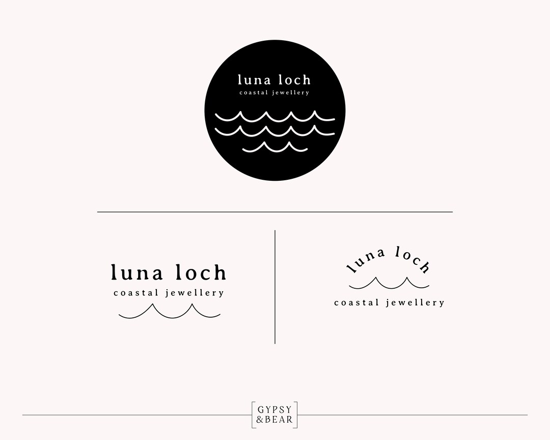 Premade Branding Kit, Sea Logo, Nautical Logo, Surf Logo, Beach Logo ...