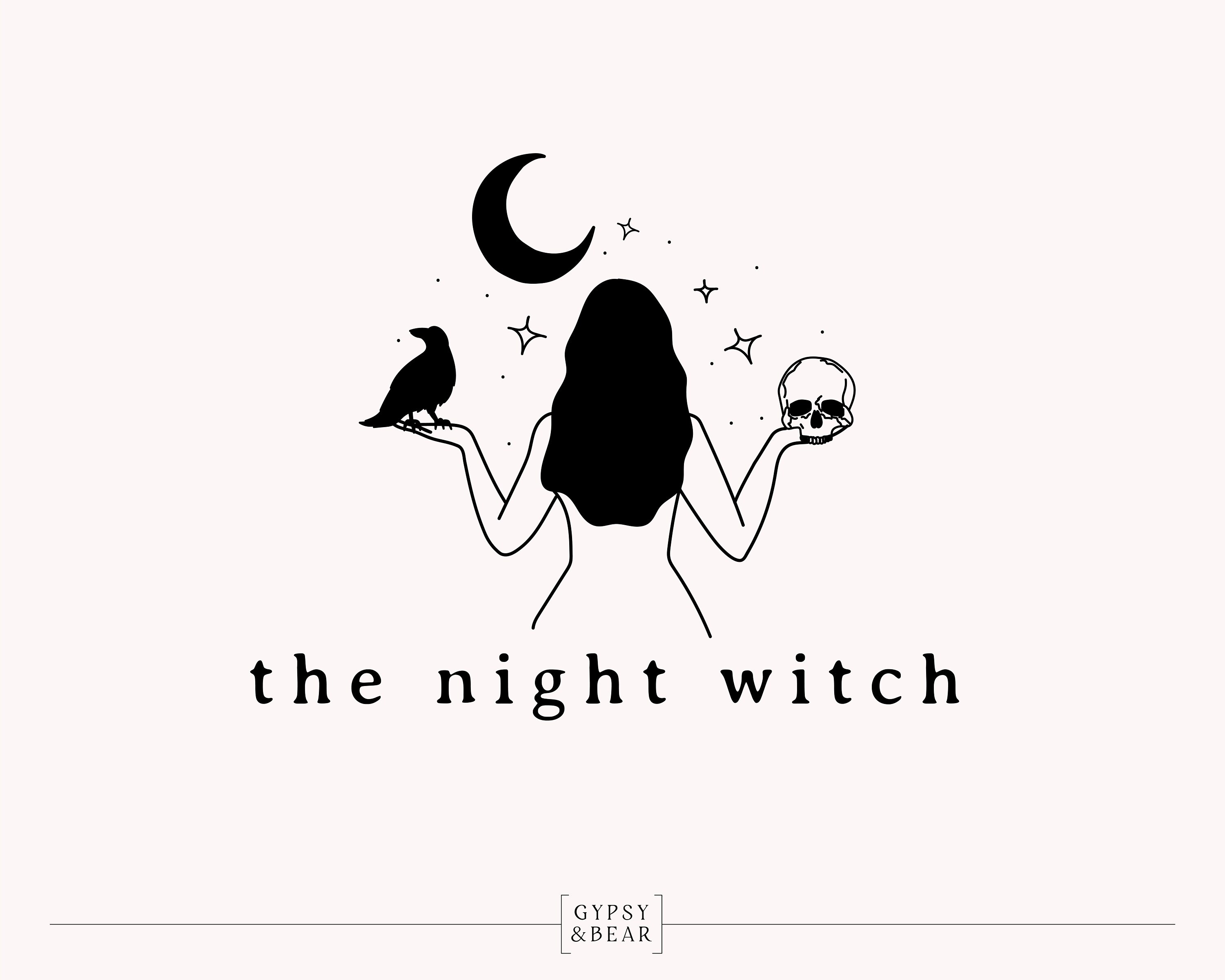 Premade Logo, Witch Logo, Magic Logo, Skull Logo, Crow Logo, Mystic ...
