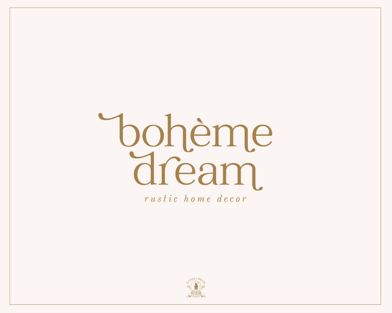 Premade Logo Hand Drawn Logo Boho Logo Boheme Branding - Etsy