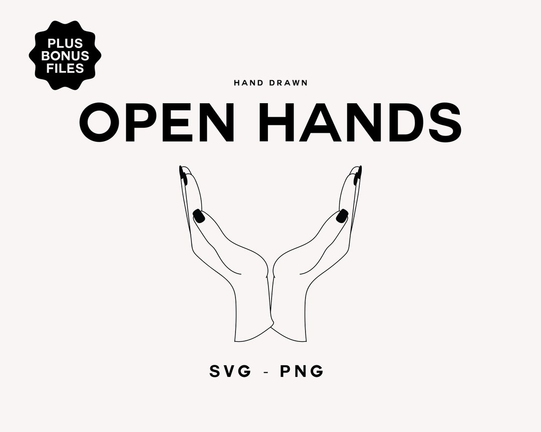 Hands Vector, DIY Logo, Open Hands PNG, Hand Clip Art SVG, Hand Drawn ...