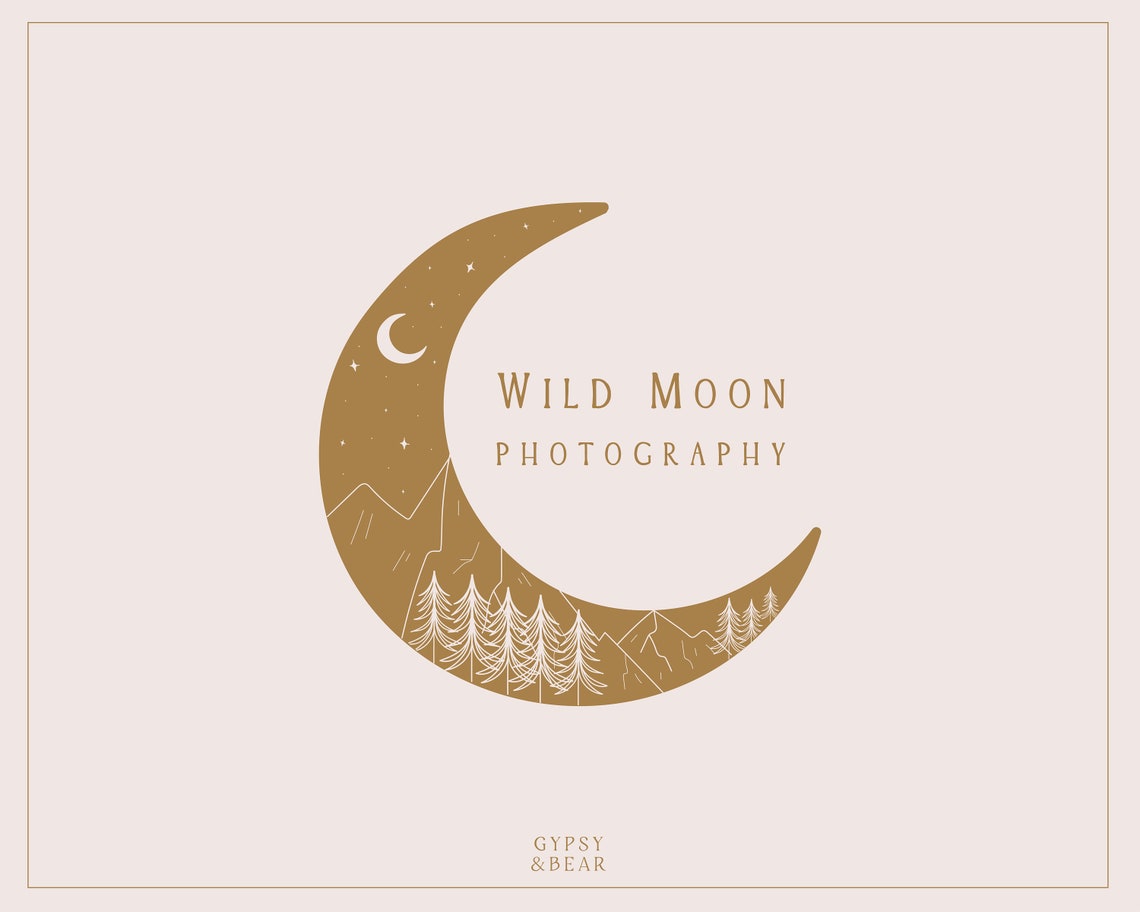 Premade Logo, Celestial Logo, Moon Logo, Star Logo, Adventure Logo ...