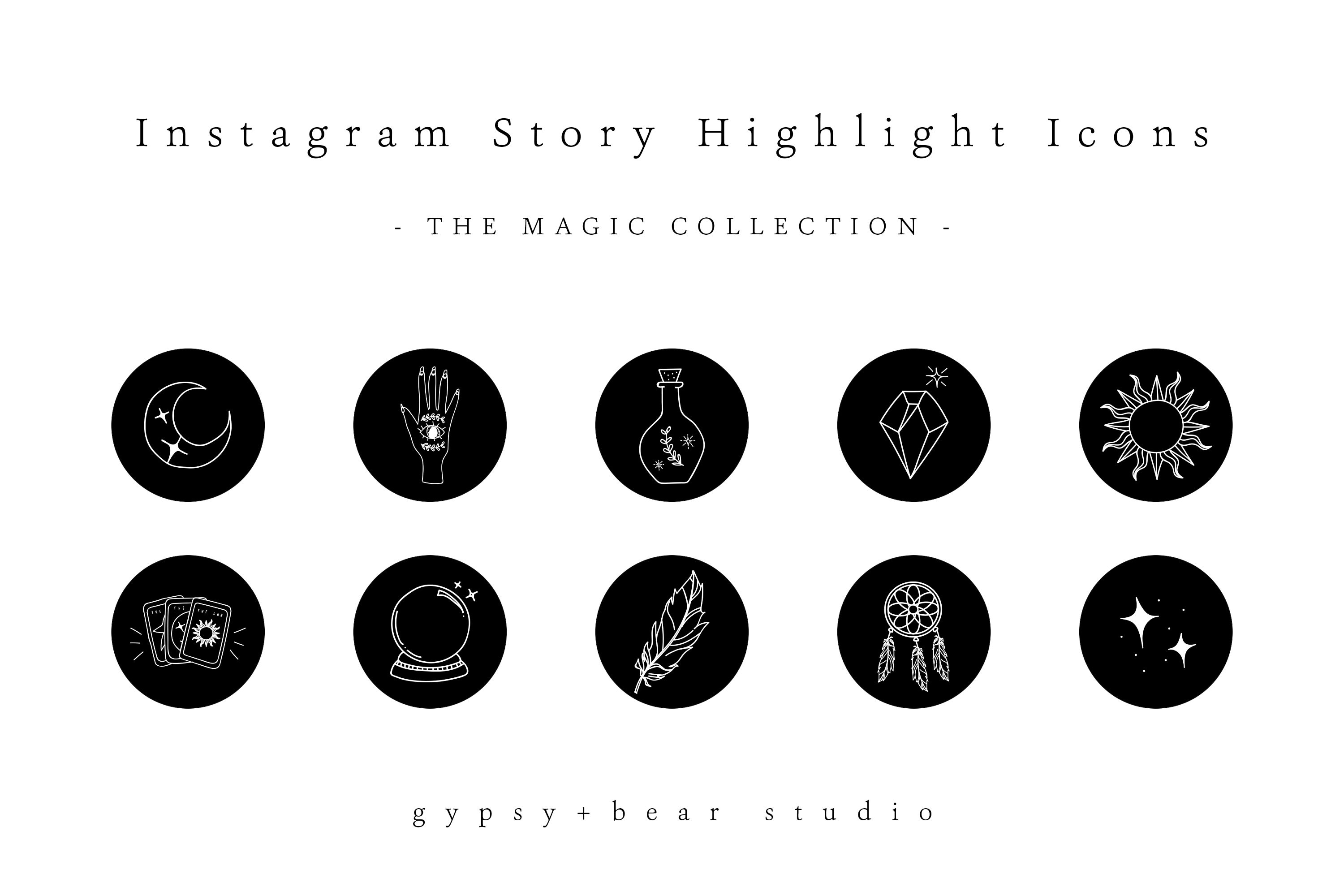 Store Graphics Hand Drawn Icons Magic Icons Instant Download Crystal ...