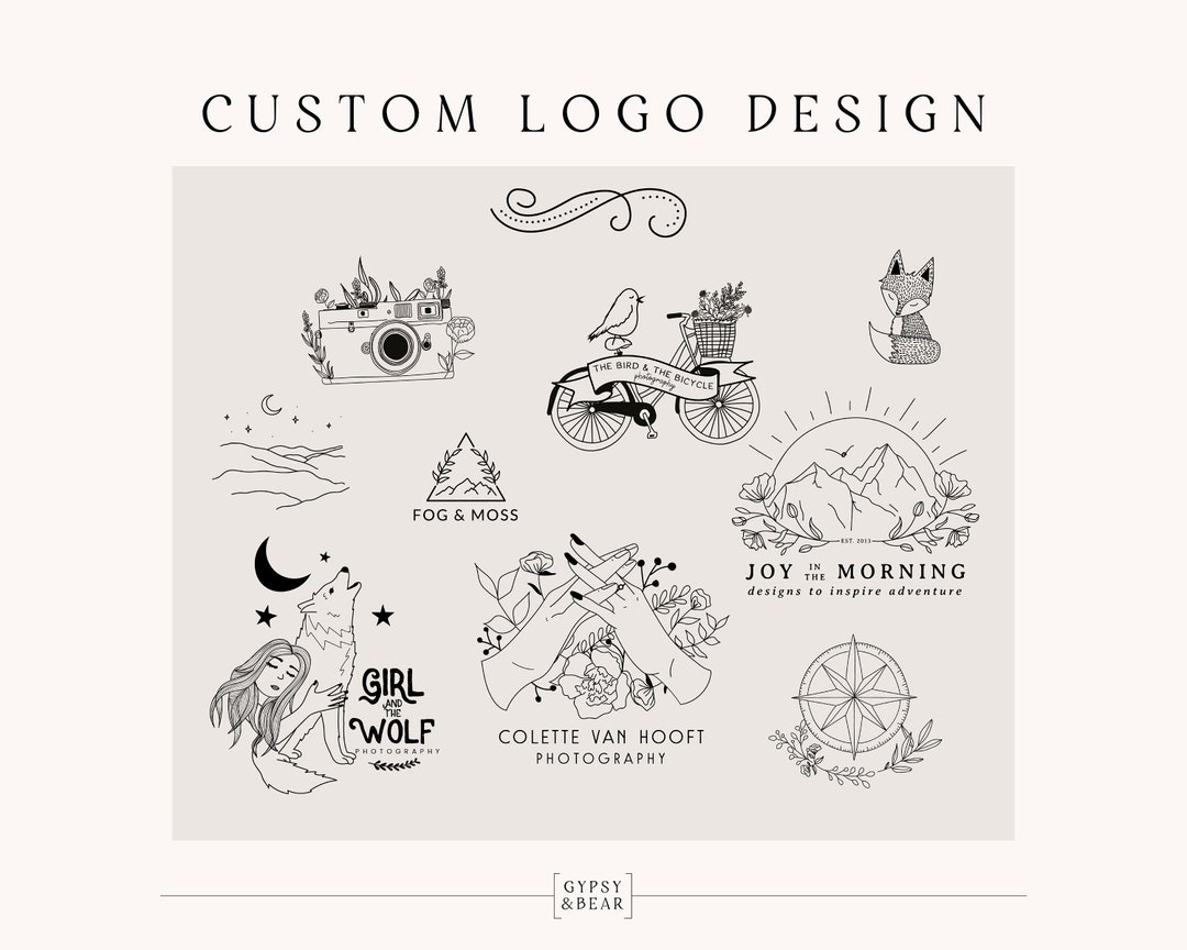 Single Custom Logo Design - OOAK Logo Design - Hand Drawn Logo - Fine ...