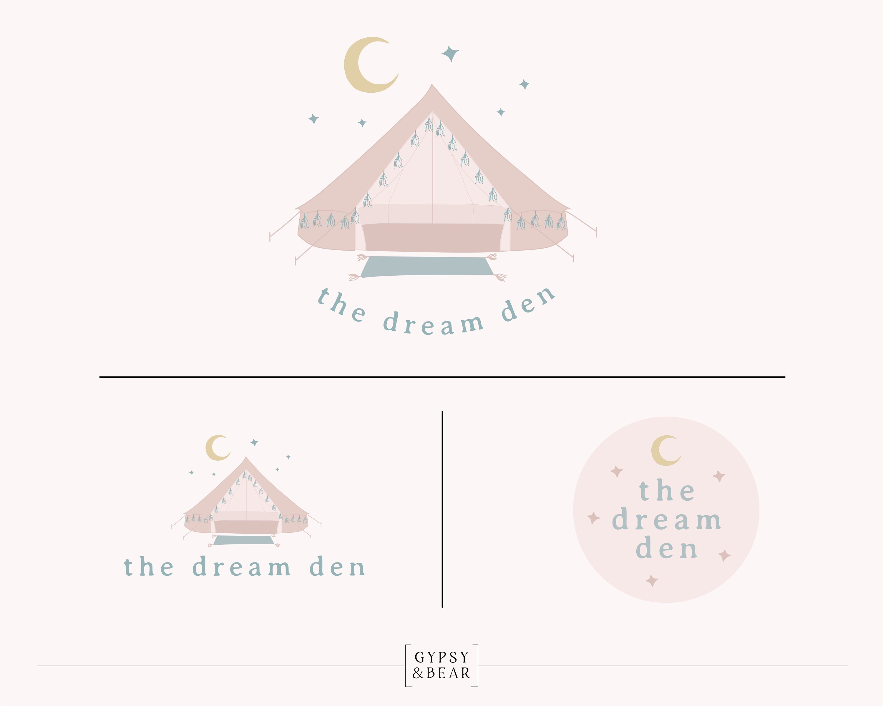 Premade Tent Logo, Hand Drawn Logo, Bell Tent Logo, Sleepover Logo ...