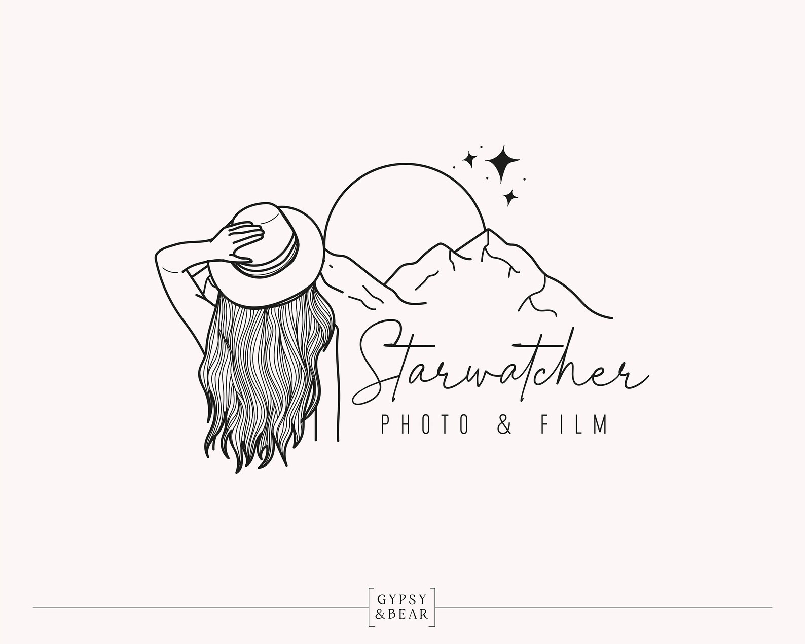 Premade Logo Boho Logo Portait Logo Woman Logo Desert - Etsy