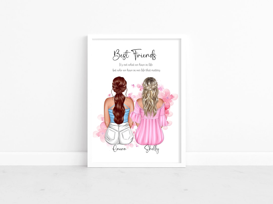 Best Friend Print Personalised Wall Art Custom Friend Prints - Etsy UK