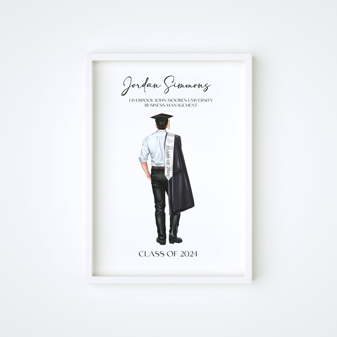 Personalised Male Graduation Gift/ Male Graduation Print/ Graduation ...