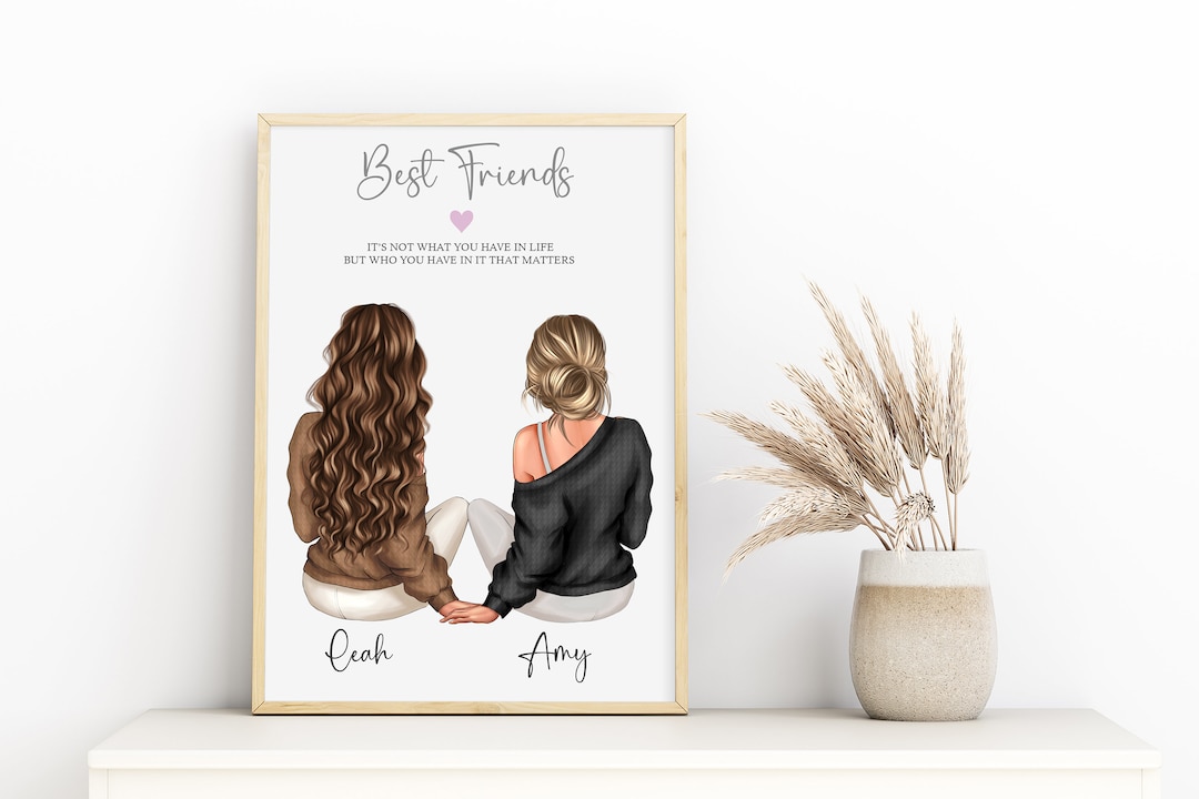 Best Friend Print - Personalised Wall Art Custom Friend Prints - Best ...