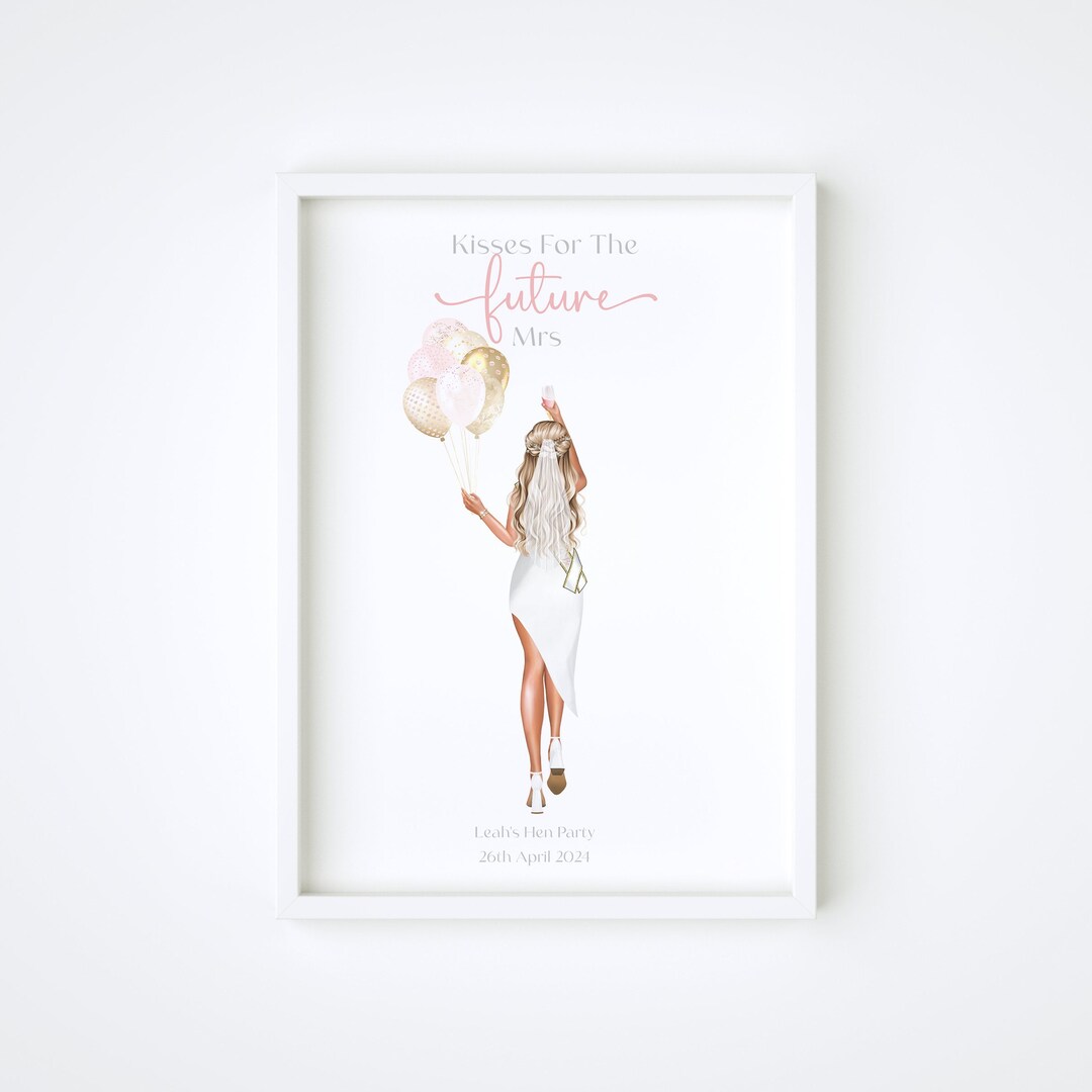 Personalised Kisses for the Future Mrs, Hen Party Guest Book, Hen ...