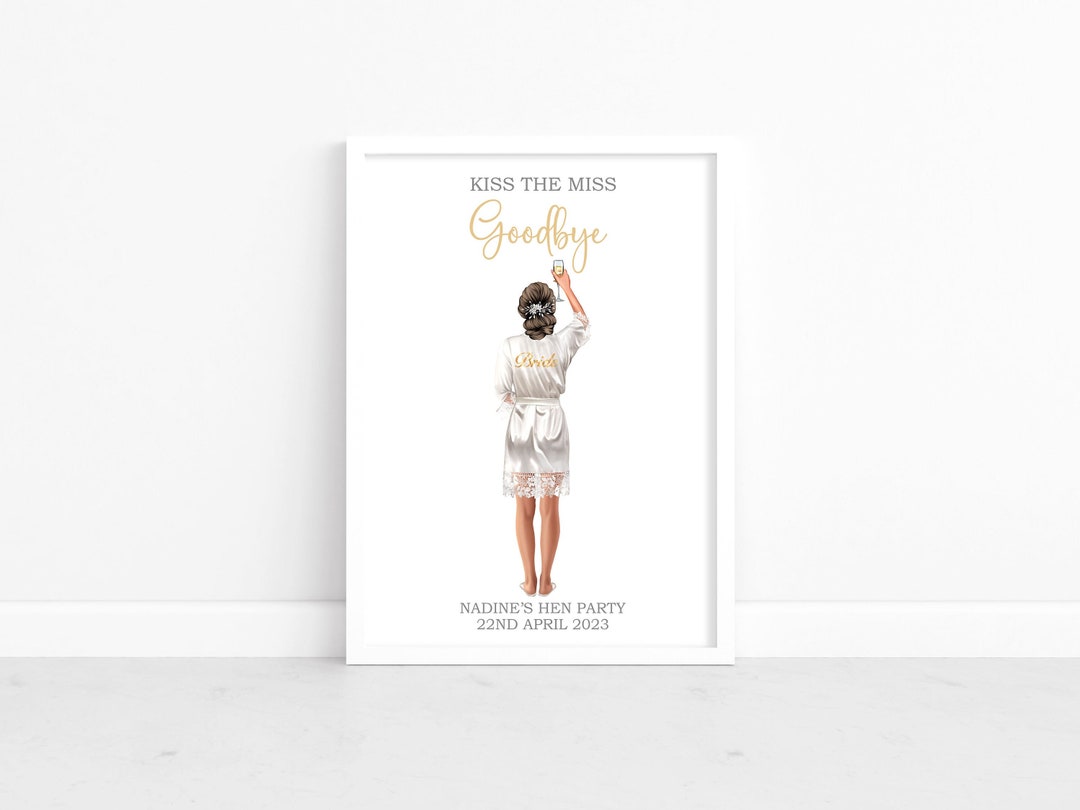 Personalised Kiss the Miss Goodbye, Hen Party Guest Book, Hen Weekend ...