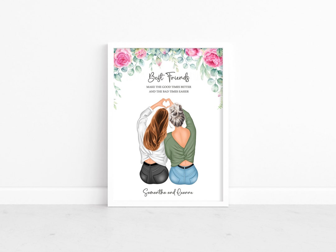 Best Friend Print - Personalised Wall Art Custom Friend Prints - Best ...