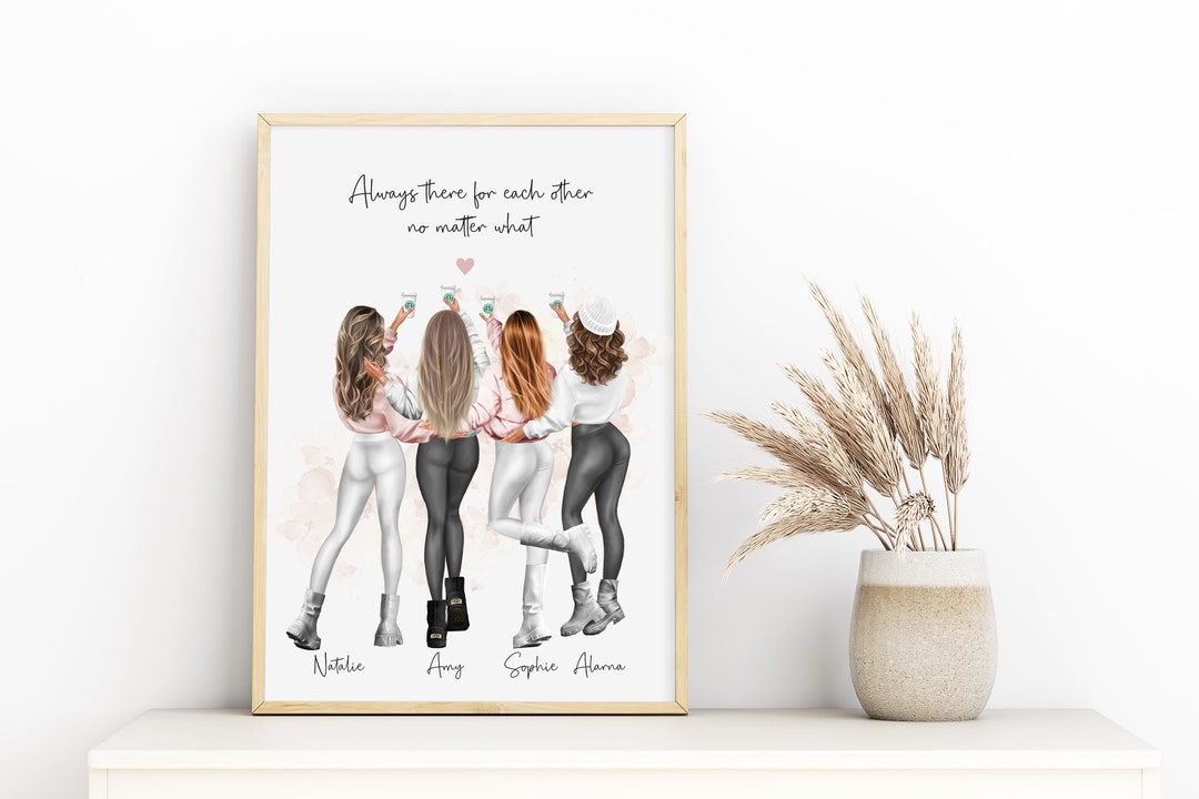 Best Friend Print - Group Best Friend Gift-custom Friend Prints - Best ...