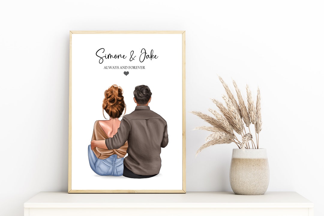 Personalised Couple Print, Valentines Day Gift, Customised Couple Gift ...