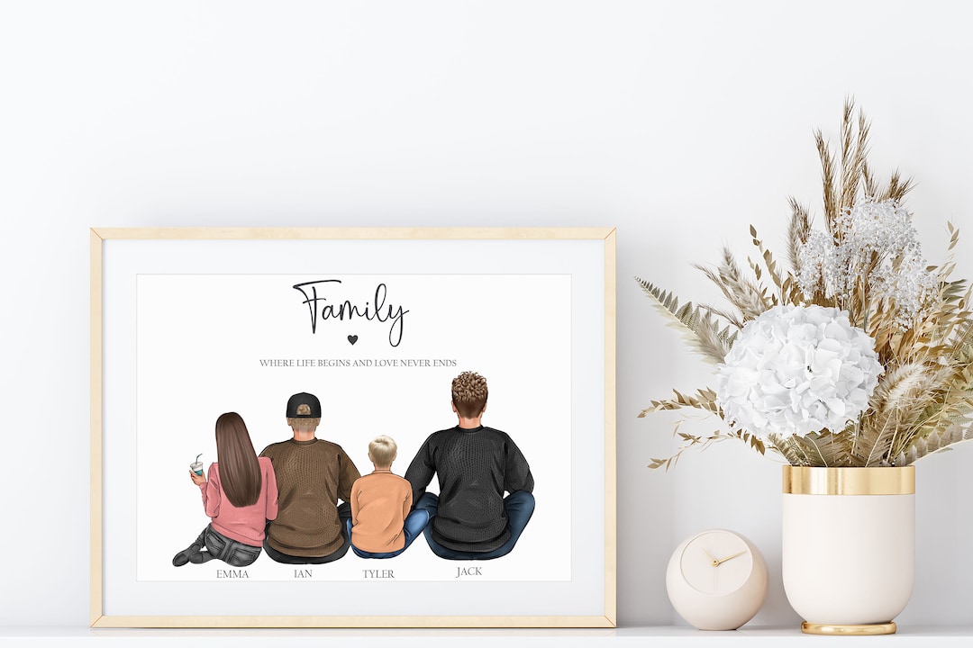 Family Print, Home Gift, Our Family Prints, Personalised Family Print ...