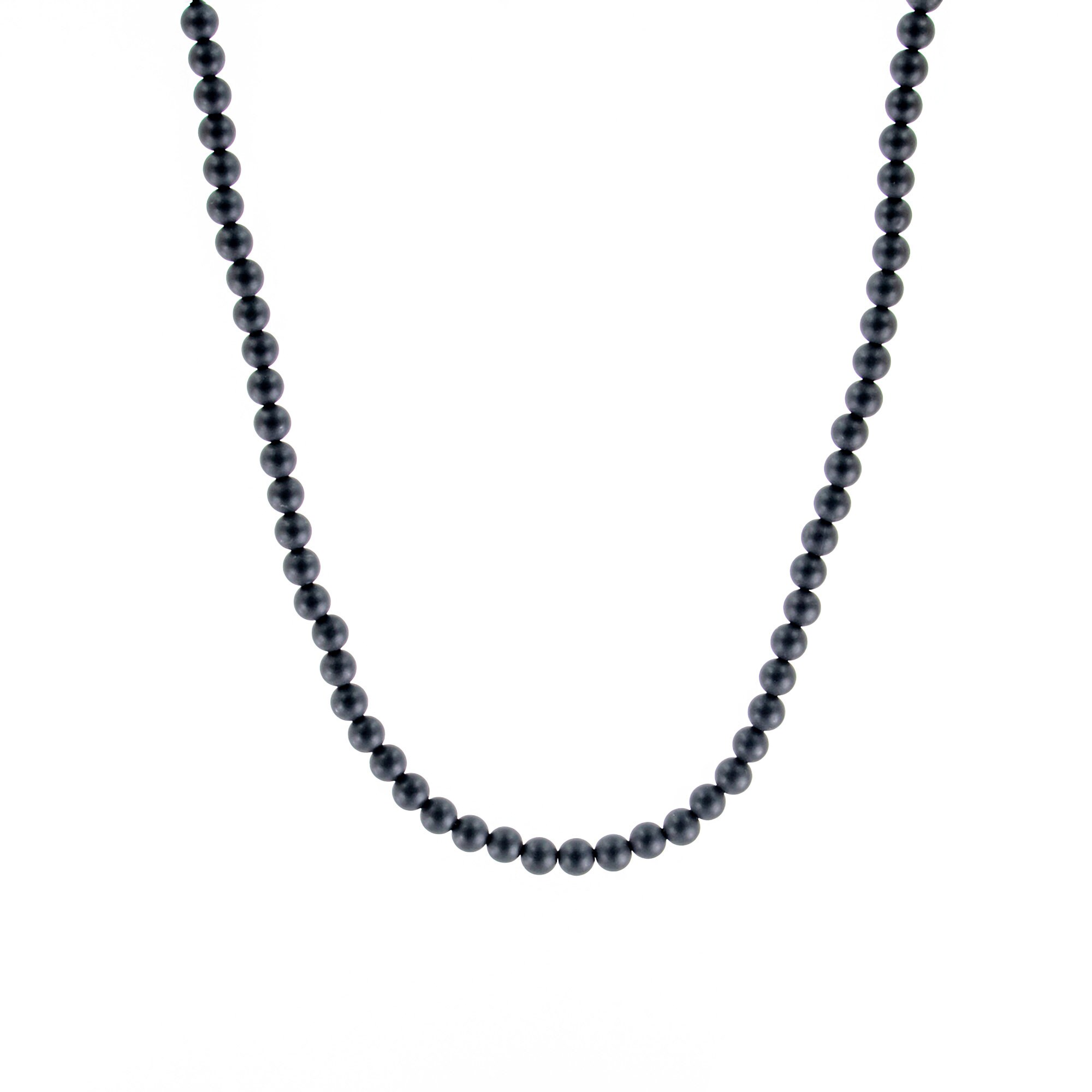 Onyx Matt Chain Necklace 6 Mm Pearl Chain Black 60 Cm Pearl Necklace ...