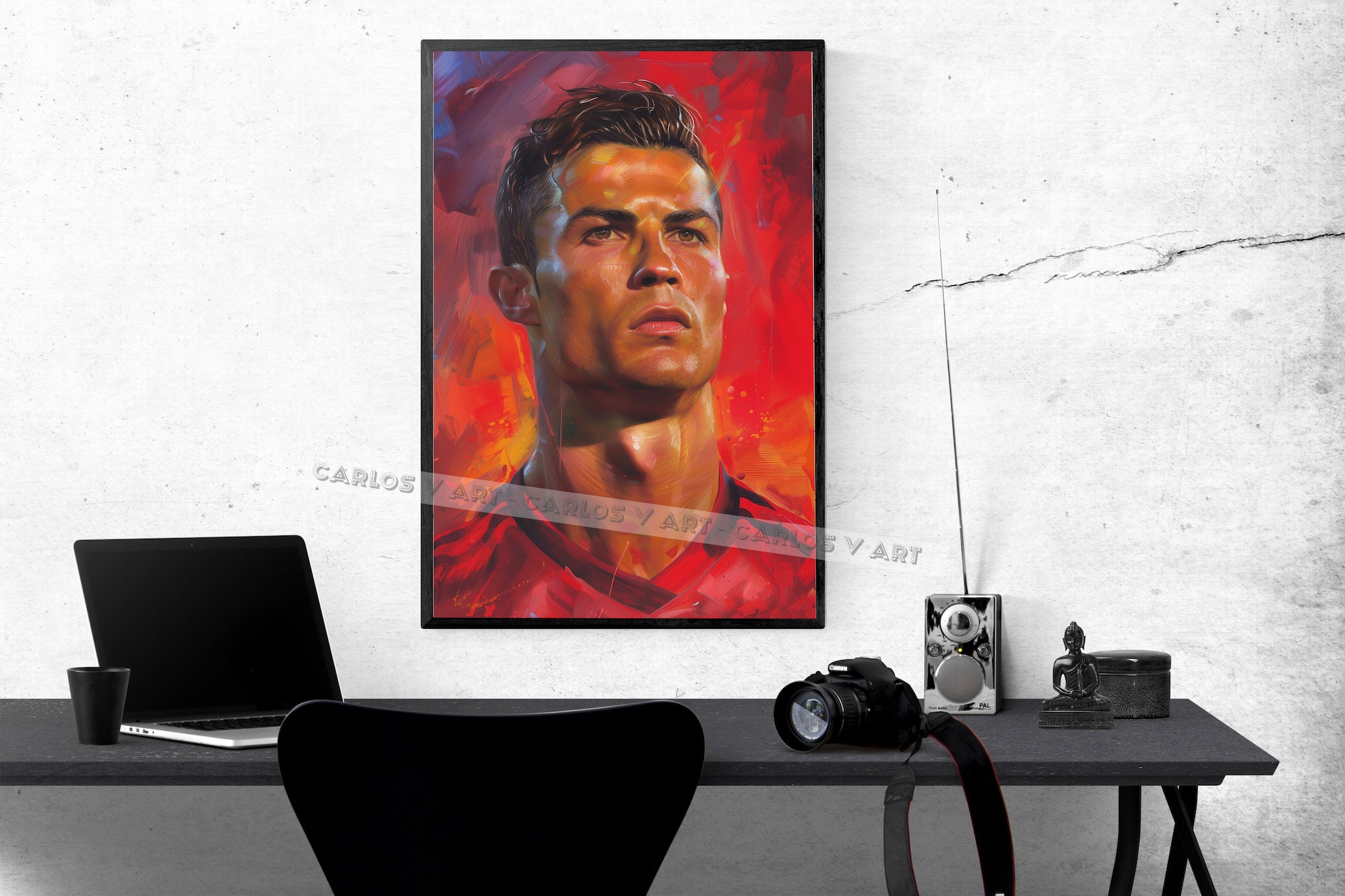 Cristiano Ronaldo Portrait Poster Football Legend Art Sporty Digital ...