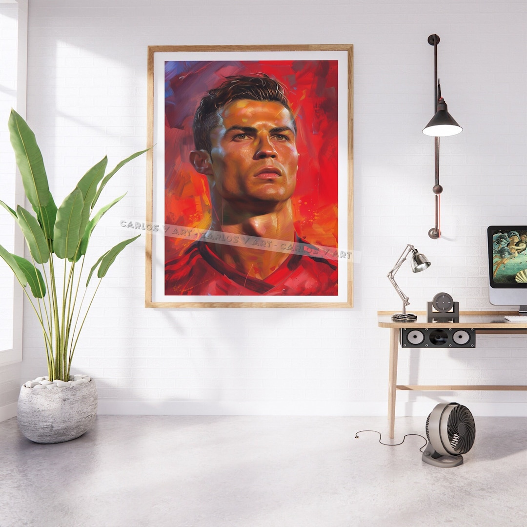Cristiano Ronaldo Portrait Poster | Football Legend Art | Sporty ...