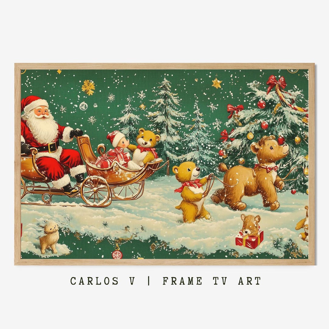 Santa's Sleigh With Cats Winter-themed Cat Illustration Digital Art ...