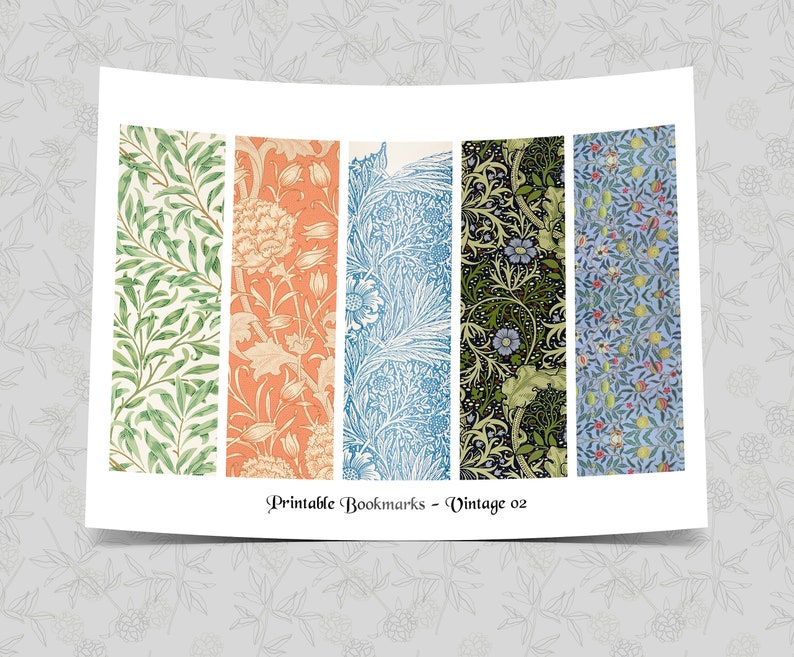 Vintage Retro Art Printable Bookmarks Set Book Lover Gift - Etsy