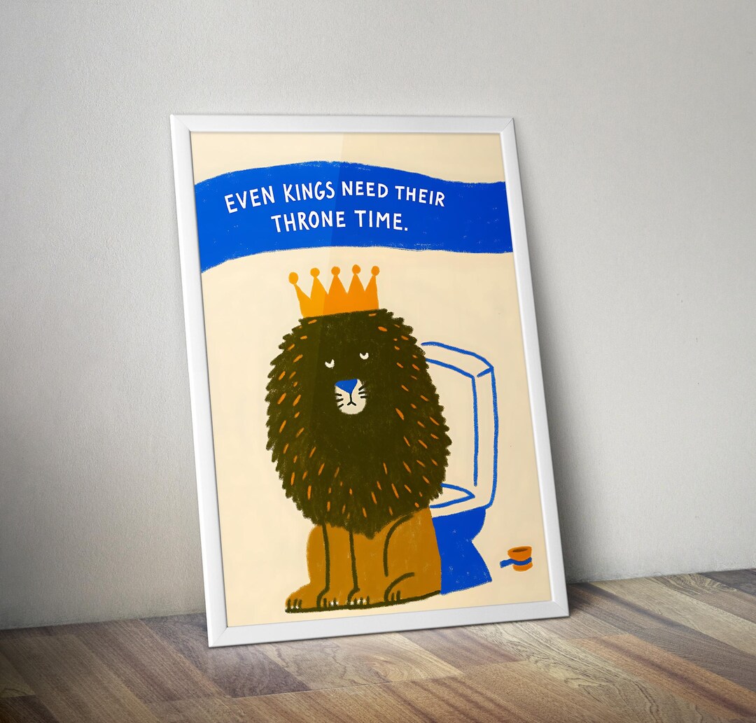 Throne King Funny Bathroom Wall Art | Toilet Humor Print | Quirky ...