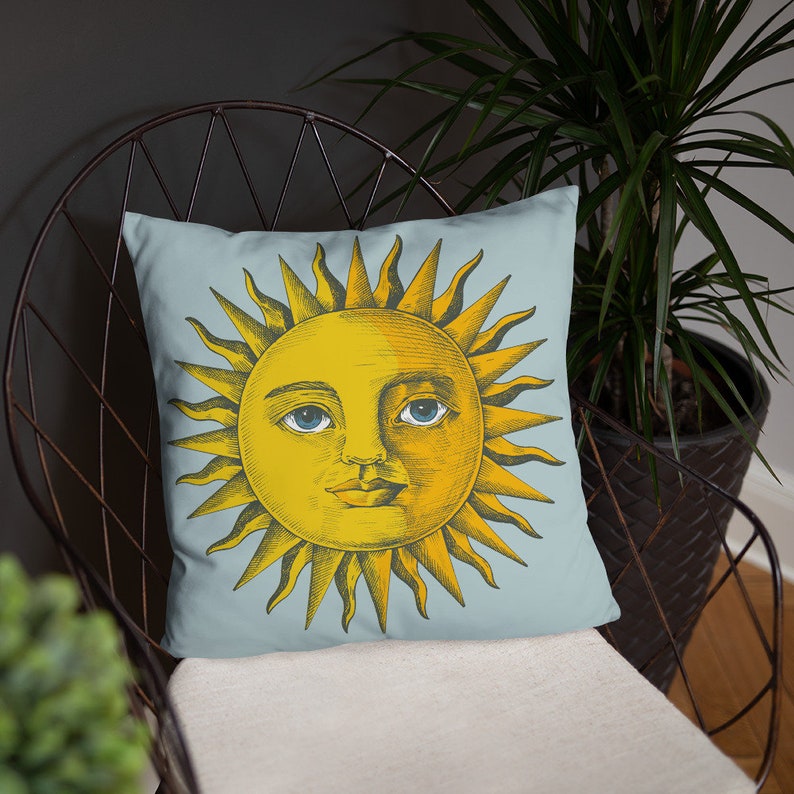 Hand Drawn Sun Face Decorative Pillow Pretty Cushions Home - Etsy