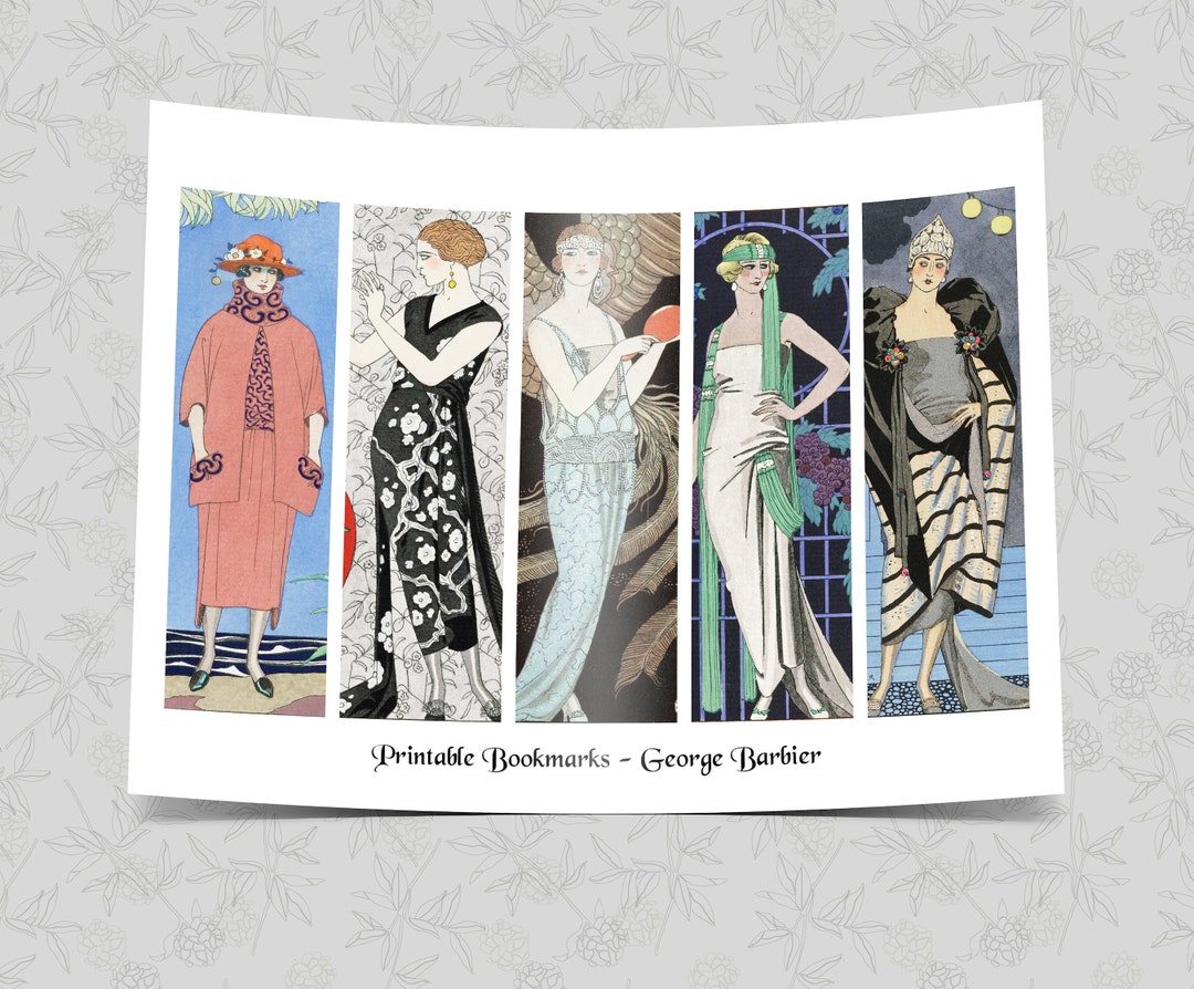 George Barbier Art Deco Printable Bookmarks Set, Book Lover Gift ...