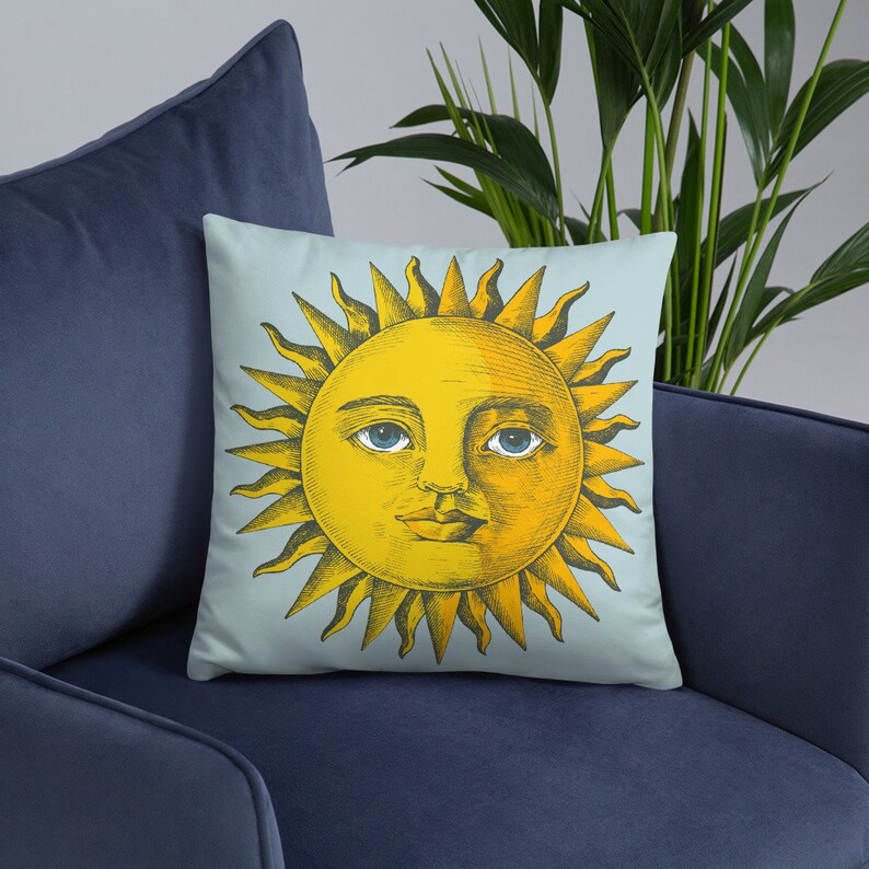Hand Drawn Sun Face Decorative Pillow Pretty Cushions Home - Etsy