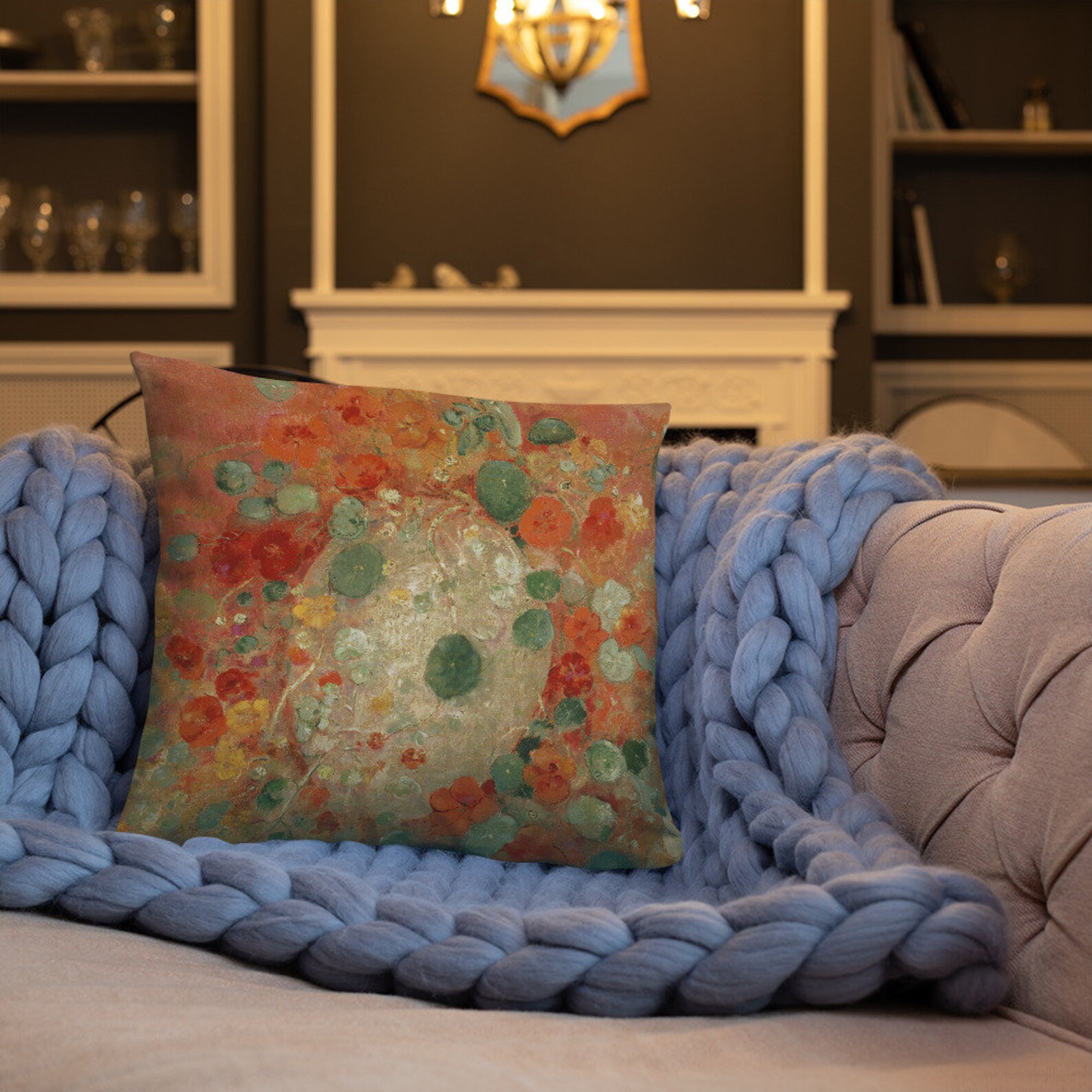 Nasturtiums by Odilon Redon Decorative Pillow, Pretty Cushions, Home ...