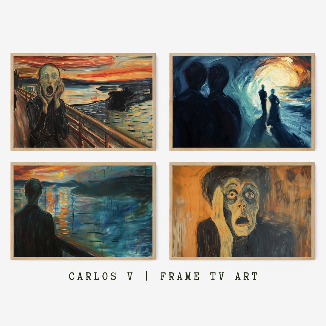 Munch-inspired Frame Tv Art | Munchesque Masterpiece Set | Digital Art ...