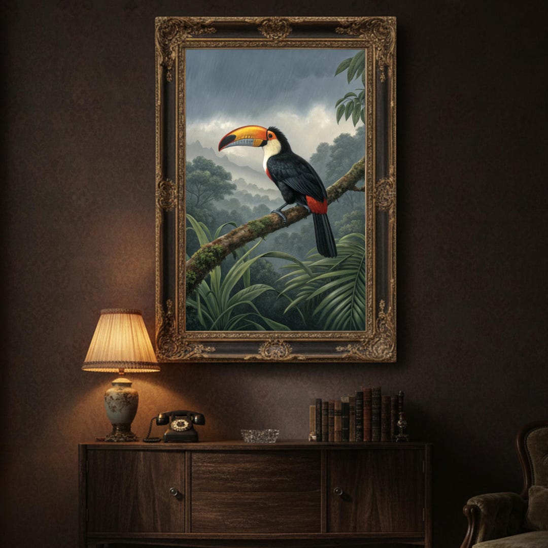 Toco Toucan Vintage Bird Illustration Framed Poster - Ornithological ...