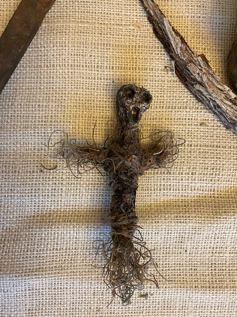 Mini Voodoo Doll, Earth Elemental, Altar Figurine, Sculpted Art Doll ...