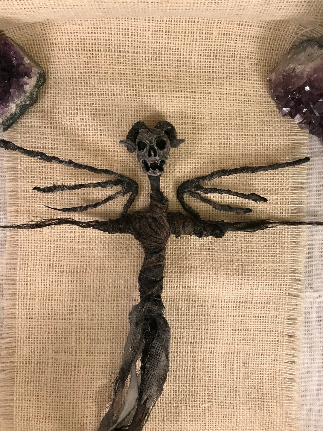 Winged Protection Doll, Hand Crafted, Altar Figurine, Art Doll, Spirit ...