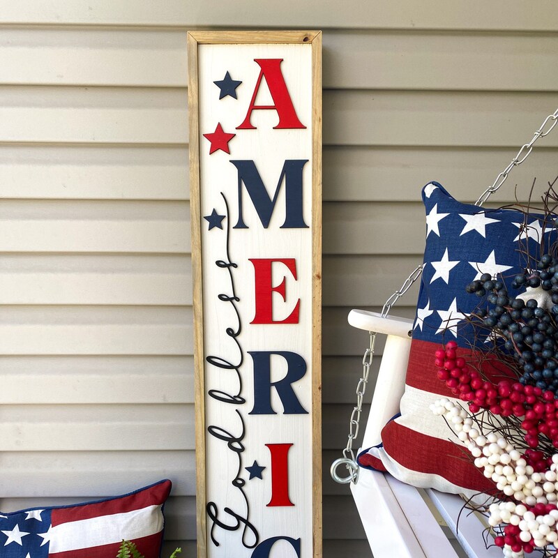 Patriotic Porch Sign - Etsy