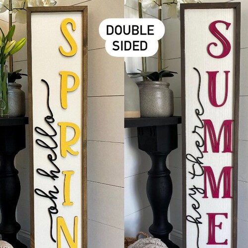 Oh Hello Spring Sign Hey There Summer Double Sided Sign - Etsy