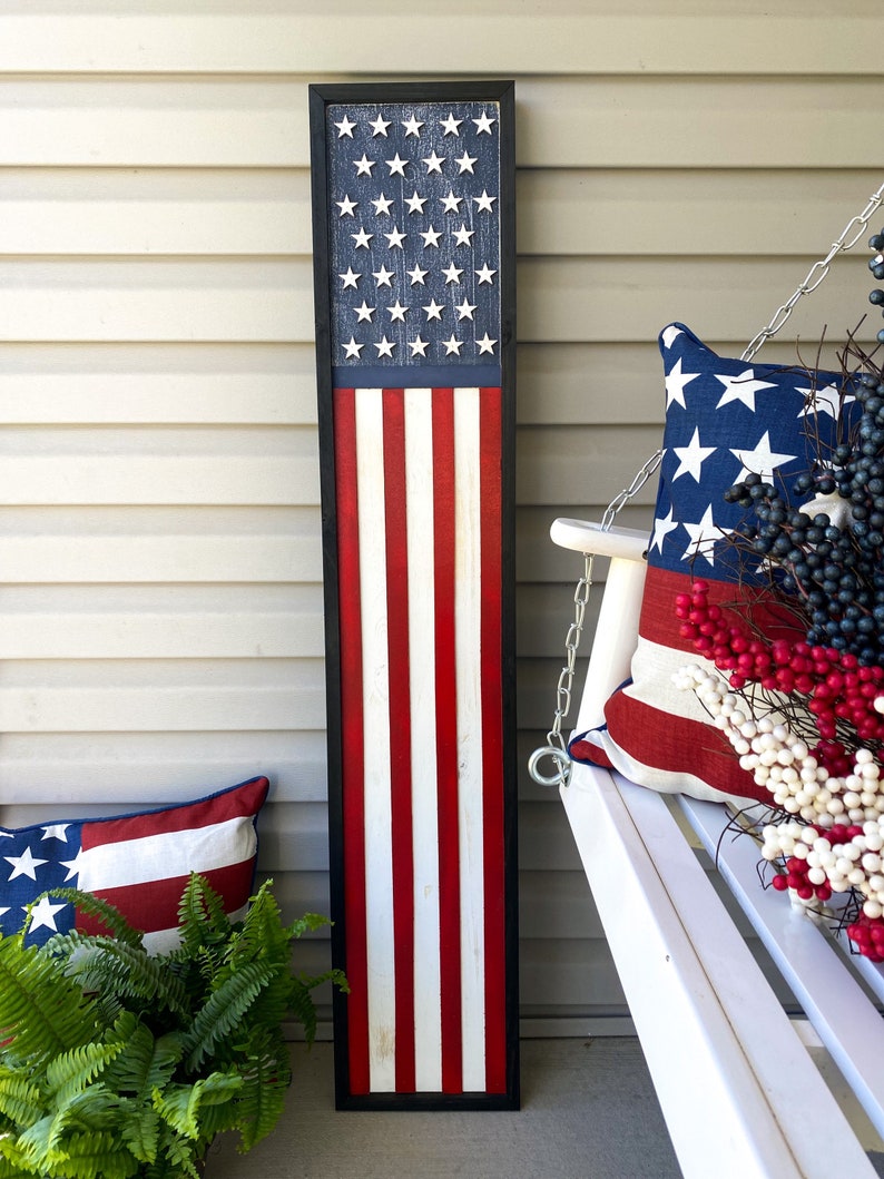 Patriotic Porch Sign Flag Porch Sign Double Sided Sign - Etsy